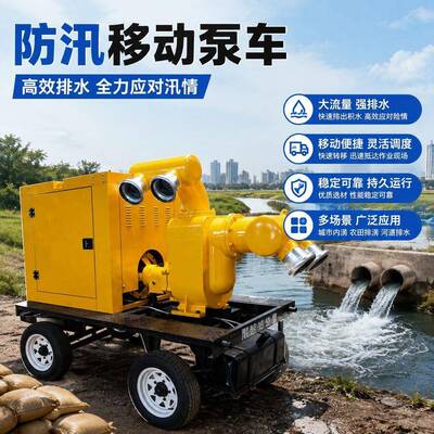 自吸移动式防汛泵车抗旱柴油泵车抽水泵抗涝抢险大功率防汛水泵