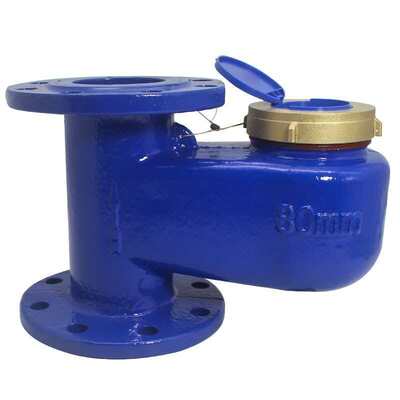 立式法兰水表dn506580下进上出竖装自来水表家用农用立式法兰水表