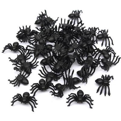 50 Pcs Useful Plastic Black Spider Halloween Decoration Fest