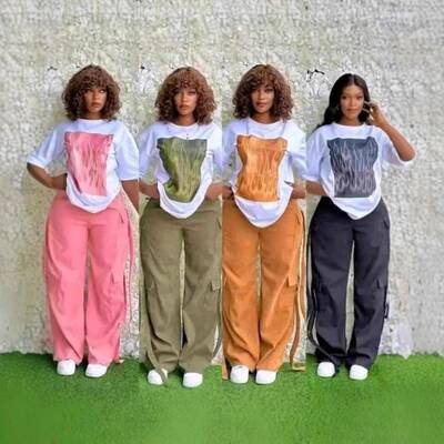 2piece womens set 2025 springsummer pocket pullover set