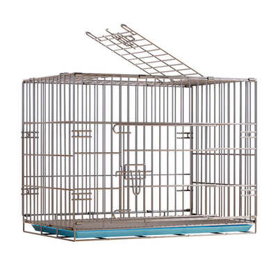304加粗带室内折叠比加密中小型厕所迪熊泰托盘不锈钢博宠物狗笼