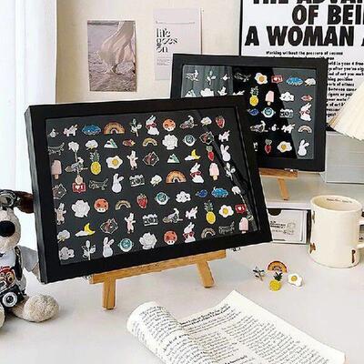 Bar Badge Storage Box Transparent Dust-proof Chest Pin Box