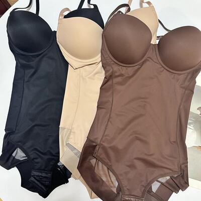 Women Bodysuit Bra Adjustable Straps Hook Closure s