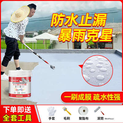ll屋顶防水补漏涂料楼顶房顶堵漏王外墙裂缝渗水漏水材料防漏