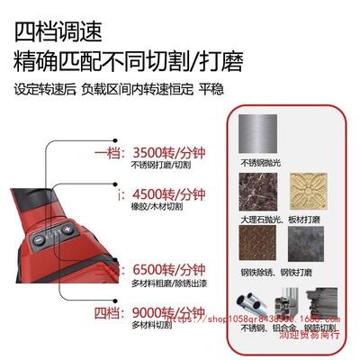 大有2905无刷四档调速角磨机锂电切割机充电手持抛光125mm打磨机