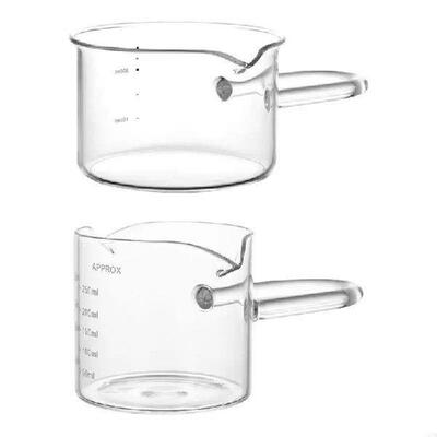 Double Spout Coffee Measure Cup Transparent Shot Glass for