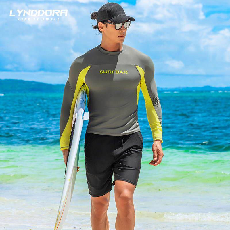 男士游泳衣套装男生款长袖长裤防晒浮潜水服冲浪服速干 干水母衣