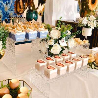 甜品台自餐食物示架水波纹亚克力r9kZ3FXH冷点展心茶助歇摆台摆餐