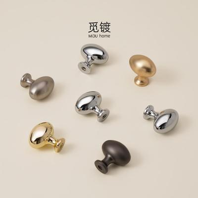 鸽子蛋法式银色衣柜门现代简约厨房抽屉整体橱柜奶油风极简金单孔