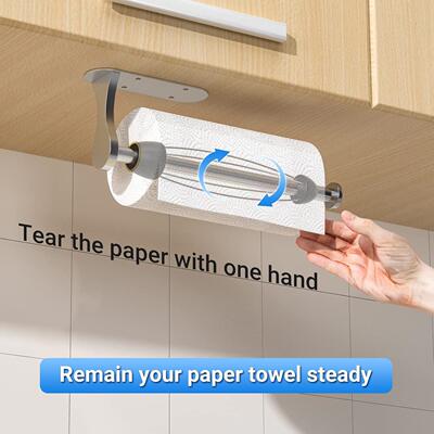 Paper Towel Holder Easy Tear Under Cabinet Paper Roll Holder