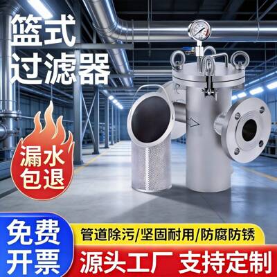 篮式过滤器DN63蓝氏过滤器固液分离过滤机工厂用过滤设备定制厂家