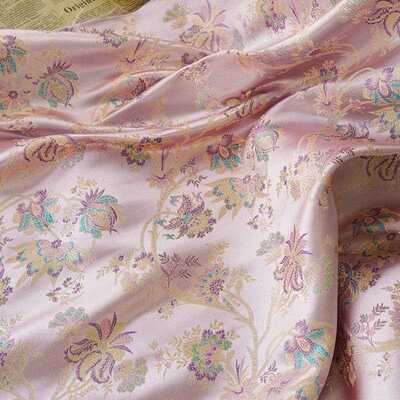 新式织YS4217-2锦缎藤花旗色织面料袍古风汉服马甲提花中垂坠服饰