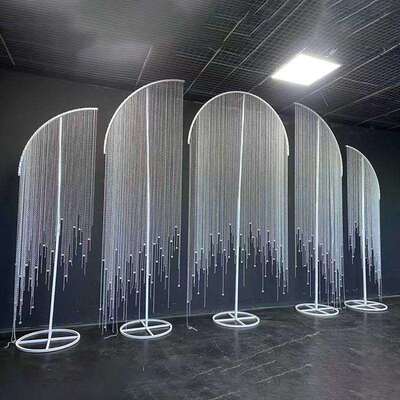 婚庆道具亚克力珠帘摆件舞台背景装饰婚礼堂水晶珠链路引场景布置