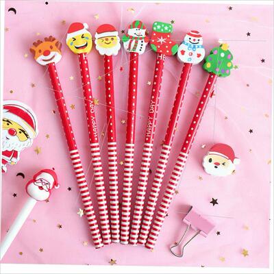 Christmas pencil with eraser Prize HB pencil gift耶诞铅笔