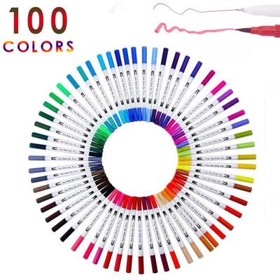 FineLiner Drawing Watercolor Marker Pens Dual Tip Brush pen