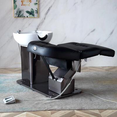 映派家具理发店电动多功能洗头床180°旋转自由放到 电动脚控