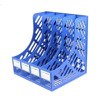 Four-Section File Organizer, Desktop Office Storage Plastic
