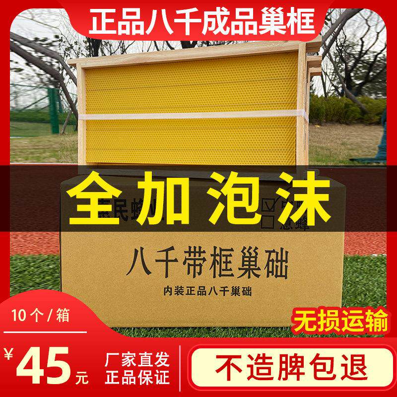 八千成品巢框蜜蜂巢础带框巢脾中蜂蜂巢杉木蜂箱专用全套养蜂工具