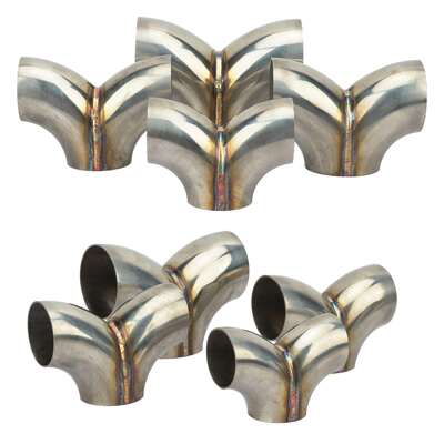 不锈钢排气管Y型三通接头2/2..25/2.5/3inch 51/57/63/76mm连接器