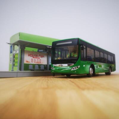 高档1:4K2 宇通客车模型 睿控公交大Z61车25 合金原厂车模号玩具