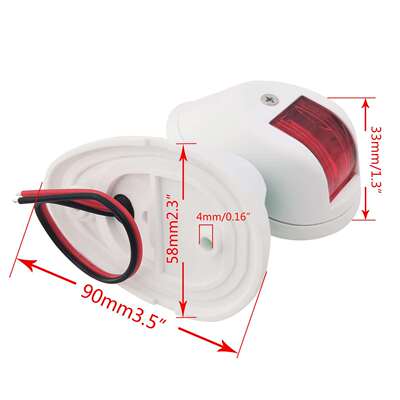 白色左右舷灯91.5*59*12-24V LED 小艇用航行灯船用游艇五金配件