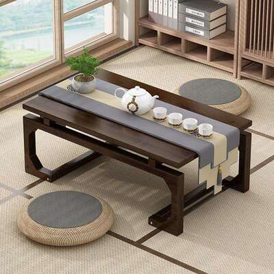 飘桌窗桌家炕桌榻榻米实木小茶几卧地坐地矮CGW床上用电脑学习子