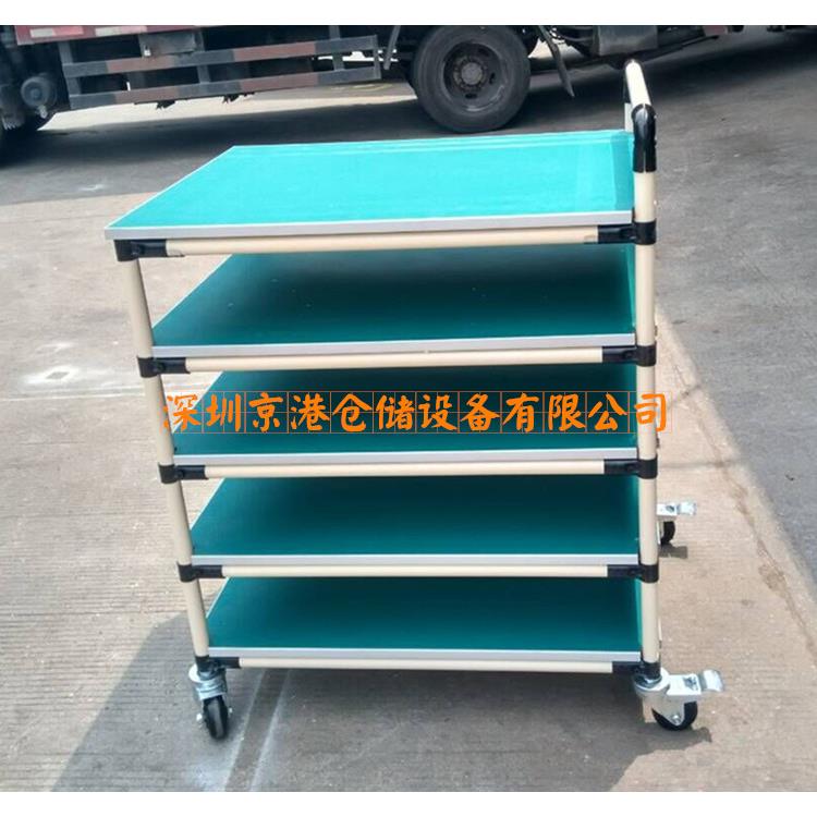 防静电手推车精益管工作台车间物料周转车覆合管线 线棒货架厂家