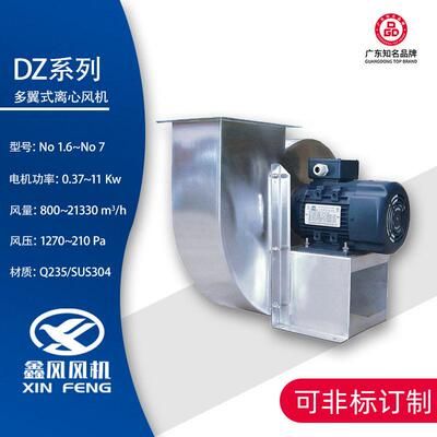 DZ工厂直供多翼式低噪音11-62CE认证ISO9001离心风机