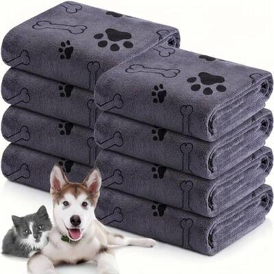 1pc Quick-Drying Microfiber Dog Towel Absorbent Pet Bath Pro