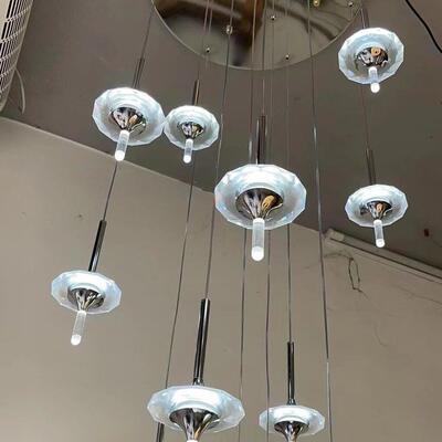 9水晶楼楼梯吊灯别墅梯FUC旋转餐灯饰床头灯客厅厅K吊灯