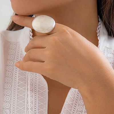 ALLYES Irregular Chunky Gold Silver Color Rings for Women Me