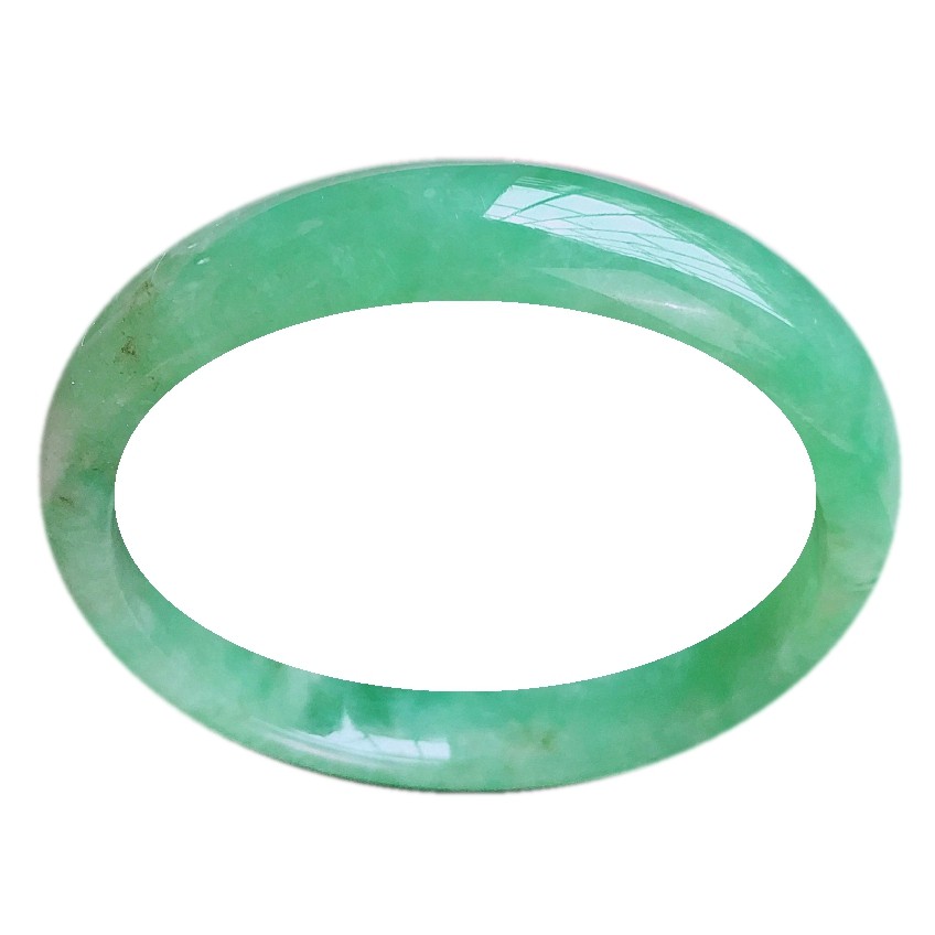少女款精品翡翠手镯冰润老坑满绿正圈手镯57.00g圈口58 - 阿里资产