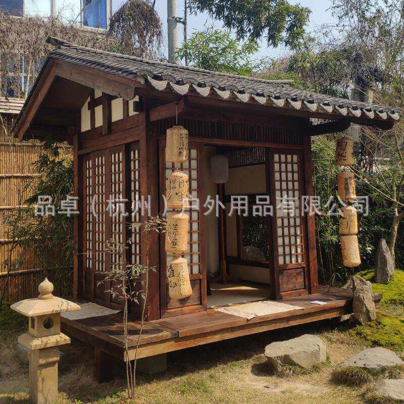 唐宋青瓦小木屋民宿仿古别墅中式庭院造景凉亭户外茶室木房子亭子