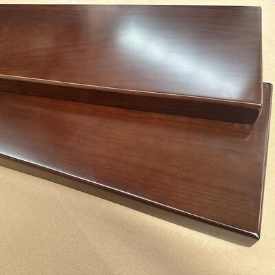 橡红橡木实木楼梯踏步胶板楼梯CLB护栏窗台板板三角整梯