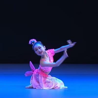 正品鱼儿少儿独舞儿演出服鱼儿欢歌舞蹈服女童童中桃国舞李杯比赛