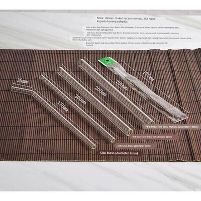 High borosilicate glass straw curved straw high temperature