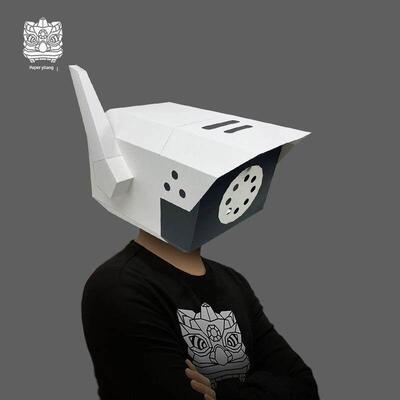 监视人的头饰万圣节滑稽相机面具滑稽装饰谁能拒绝头戴式相机