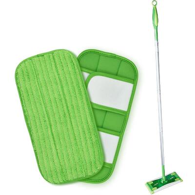 适配Swiffer Sweeper 可重复使用拖把布 干湿清洁拖把头超细纤维