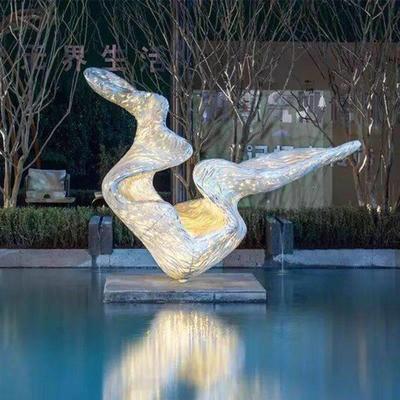 定制不锈钢抽象型装饰大型摆雕塑金属工艺品酒店大堂招财艺术摆件