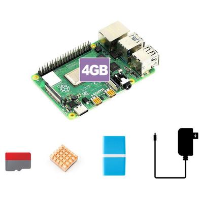 树莓派4代PI4B-2/4Bi入门套餐P4B-2/4/8GB16G含SD卡散热片读卡器