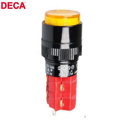 D16LMR1-2AB 复位10脚 进联DECA按钮开关 R2 圆形D16LAR1-2AB自锁