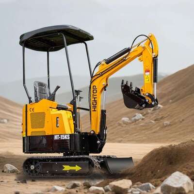 Hightop出口欧洲HT15-KS液压先导小型履带挖掘机 家用果园挖沟机