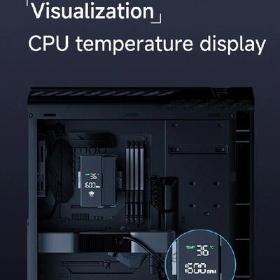 丛林豹AF400s数显版散热器数字显示10cm温控调速台式cpu冷却器