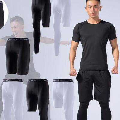 6 Pack Men'S Workout T Shirts Gym Tops Compression Atetic