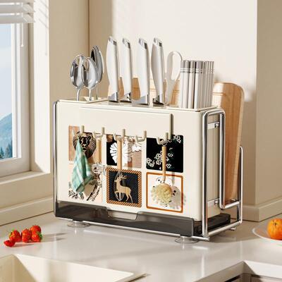 A multifunctional wall-mounted kitchen storage rack that int