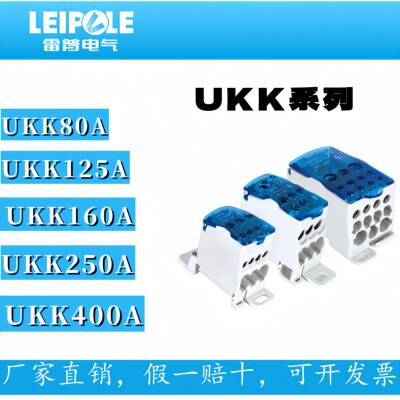 上海雷普分线端子UKK系列80A125A160A250A电镀汇流排单极分线盒