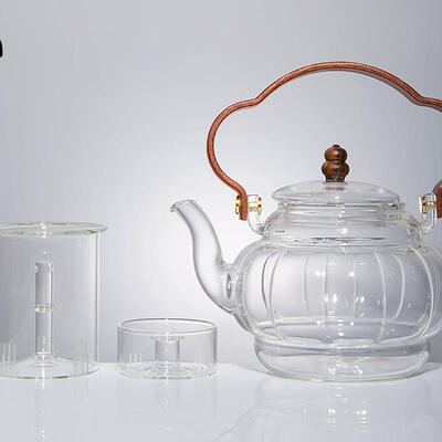 蒸煮用煮茶壶加厚8555高温玻璃空木把提梁两壶家用蒸茶器星耐蒸茶
