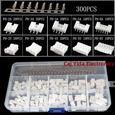 460PCS PH2.0mm间距 连接器2/3/4/5/6P胶壳底座接插件端子