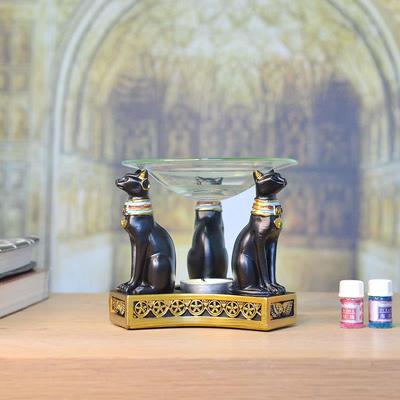 法老香薰灯猫放蜡烛香薰炉古埃及艳后香精摆件树脂工艺品艺术