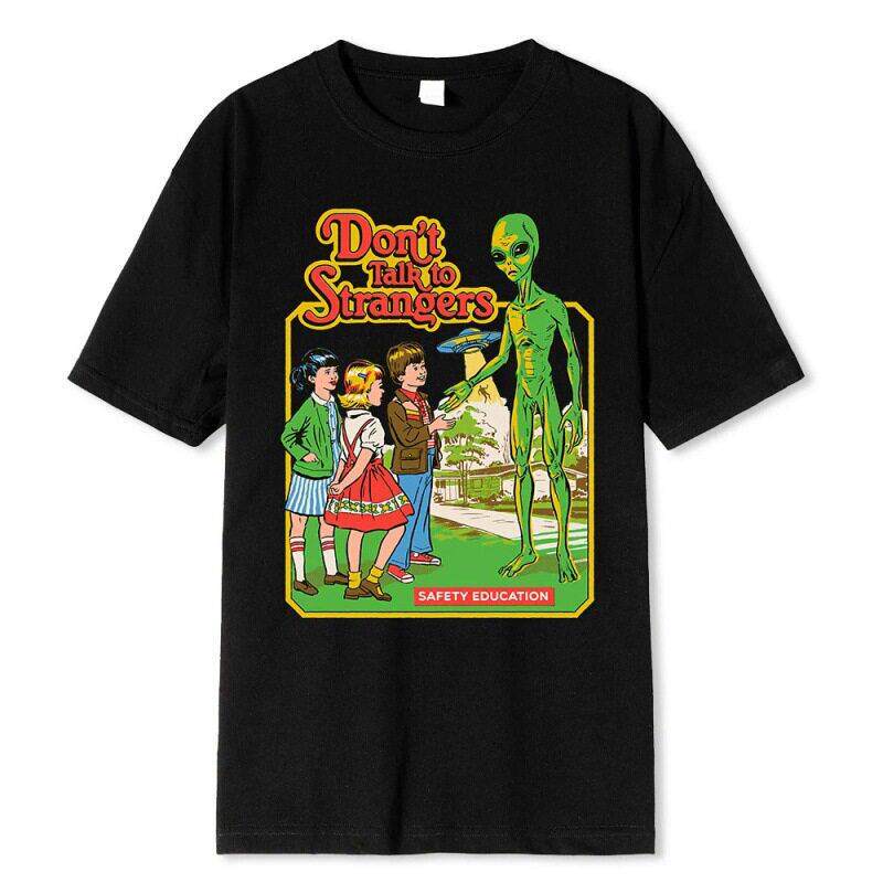 Sleeve Steven Rhodes Talk Strangers Alien Dark Humor Shirt